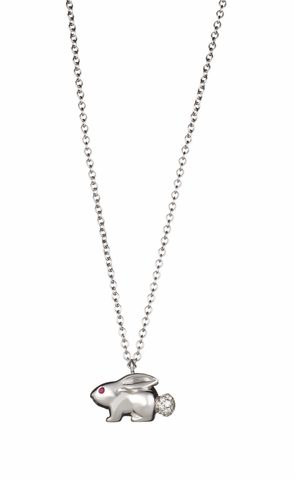 SOLID WHITE GOLD BUNNY NECKLACE – Finn